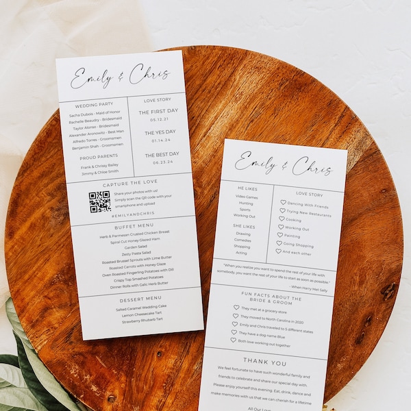 Wedding Fun Fact Card Template - Etsy