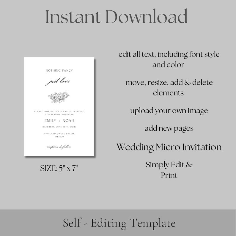 Wedding Invitation Micro Wedding Wedding Invitation Just - Etsy