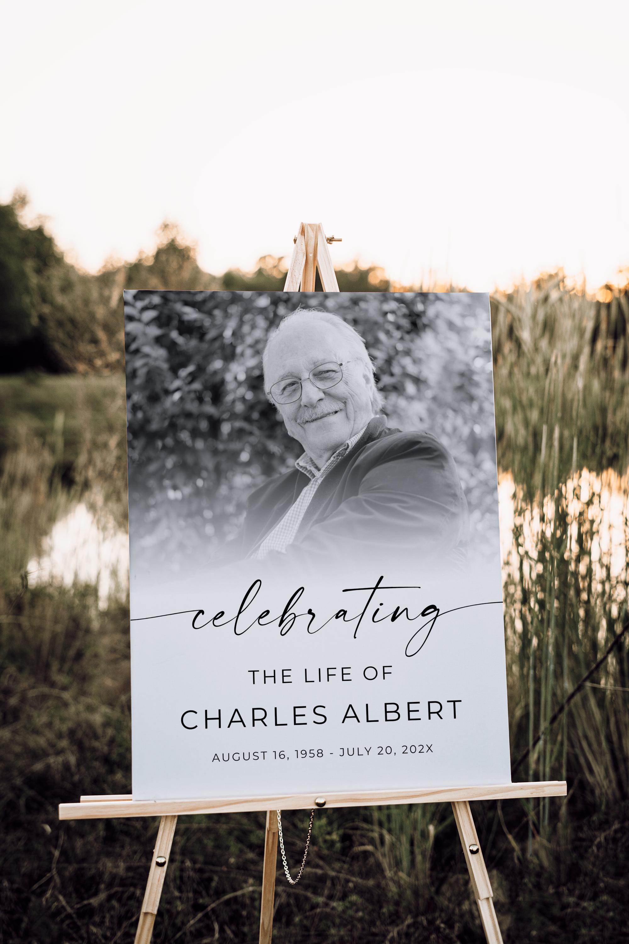 Funeral Welcome Poster, Celebration of Life Sign, in Loving Memory ...