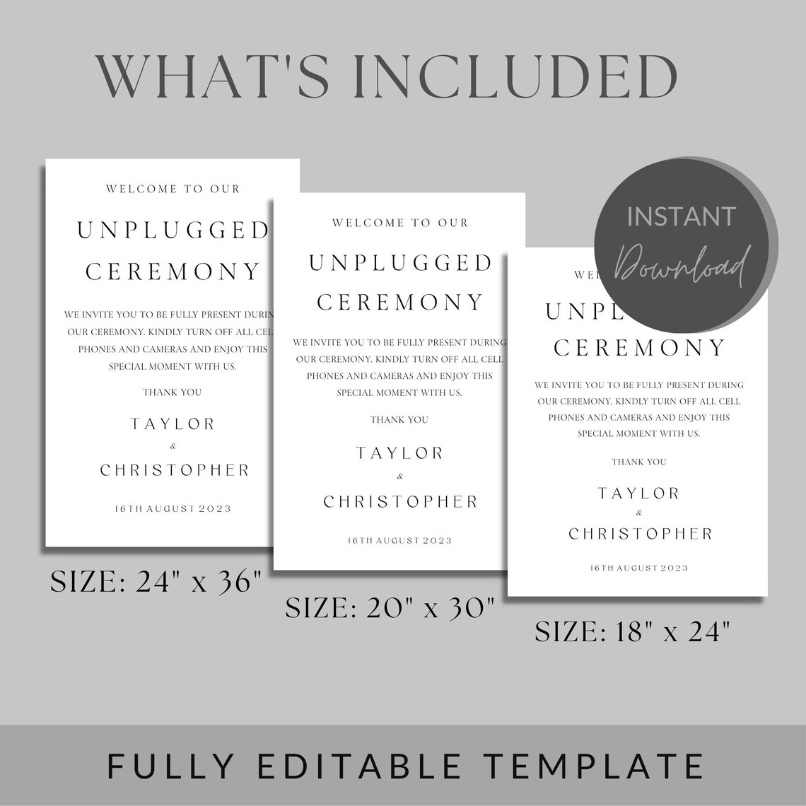 Unplugged Ceremony Sign Printable Unplugged Wedding Sign - Etsy