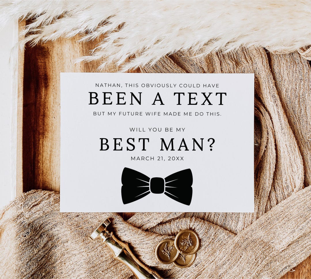 Funny Best Man Proposal Card, Will You Be My Groomsman, Will You Be My ...