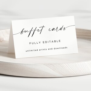 Minimalist Buffet Card Template, Modern Wedding Buffet Printable Card ...