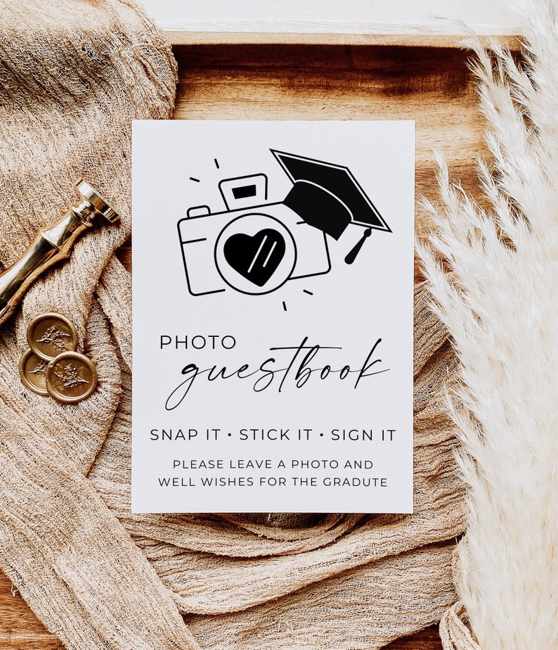 Photo Guestbook Sign for Graduation Party, Photo Sign Our Guestbook ...