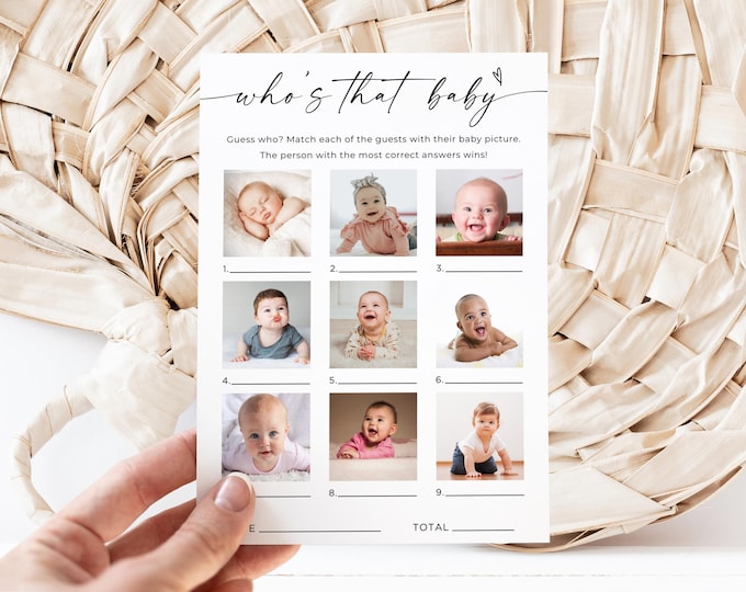 Who's That Baby Shower Game, Guess Who, Baby Shower Photo Game ...