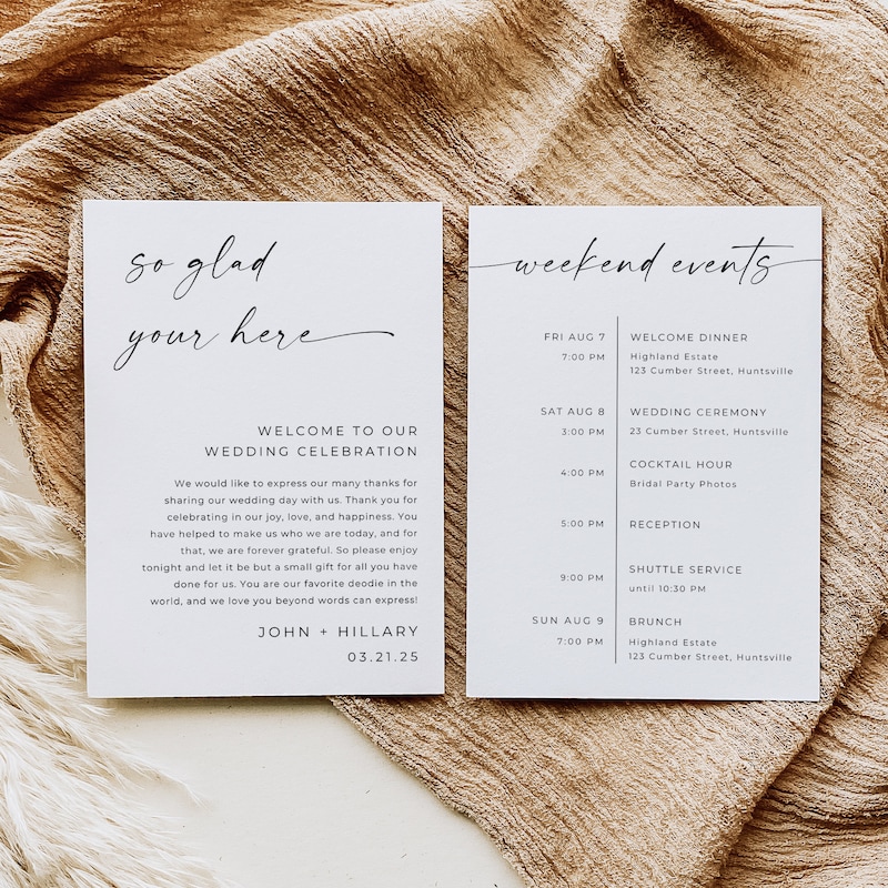 Wedding Welcome Card - Etsy