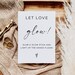 Glow Stick Wedding Sign, Glow Stick Send off Sign, Let Love Glow Sign ...