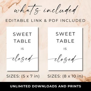 Dessert Table is Closed Sign, Modern Dessert Table Sign, Wedding ...