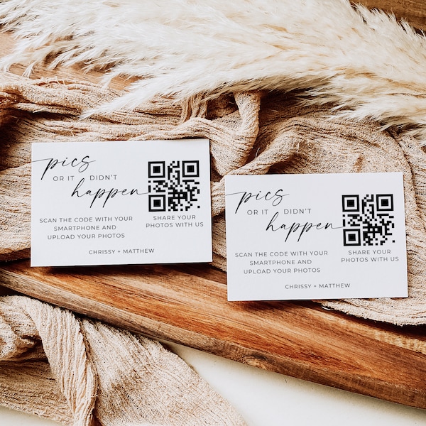 Qr Code Cards for Wedding Photo - Etsy