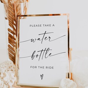 Wedding Water Bottle Sign, Water Bottle Wedding Printable, Minimalist ...