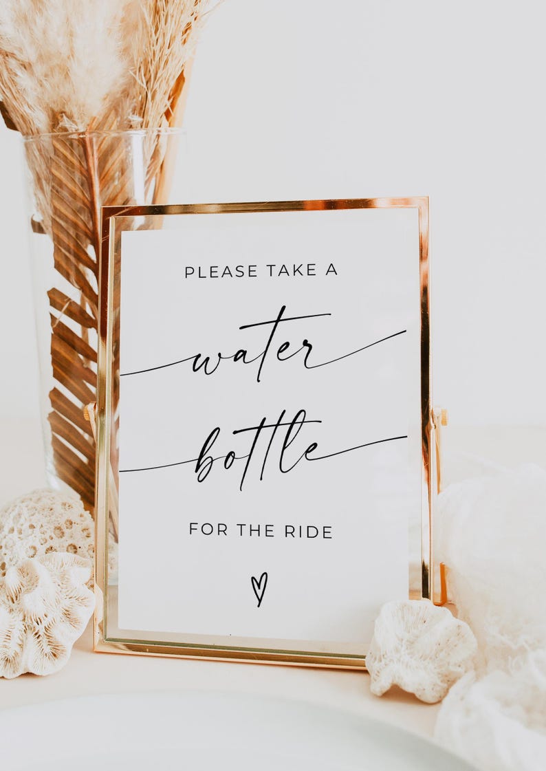 Wedding Water Bottle Sign, Water Bottle Wedding Printable, Minimalist ...