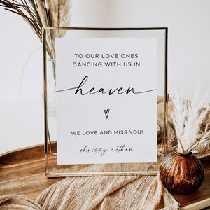 Loved Ones in Heaven Wedding Sign, in Loving Memory Sign, Dancing With ...