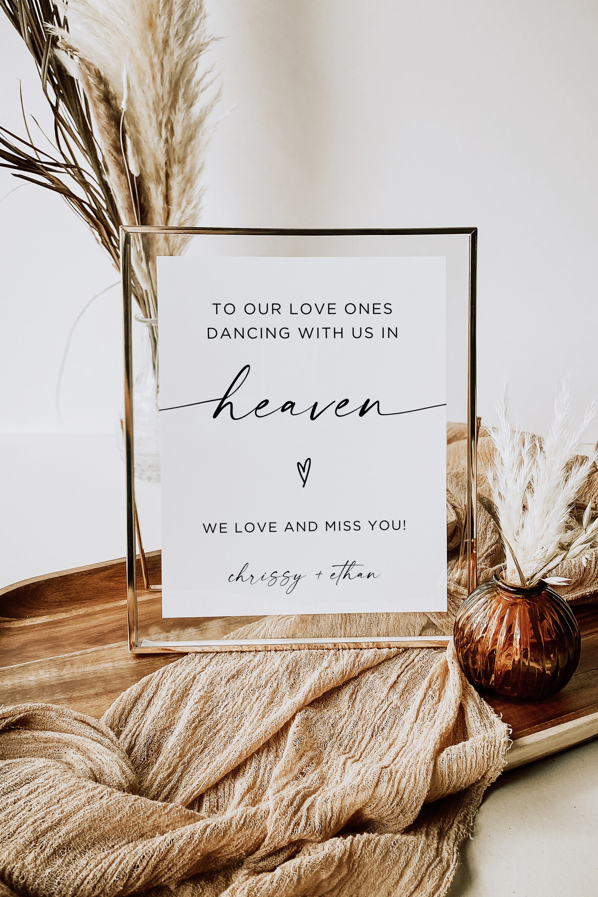 Loved Ones in Heaven Wedding Sign, in Loving Memory Sign, Dancing With ...