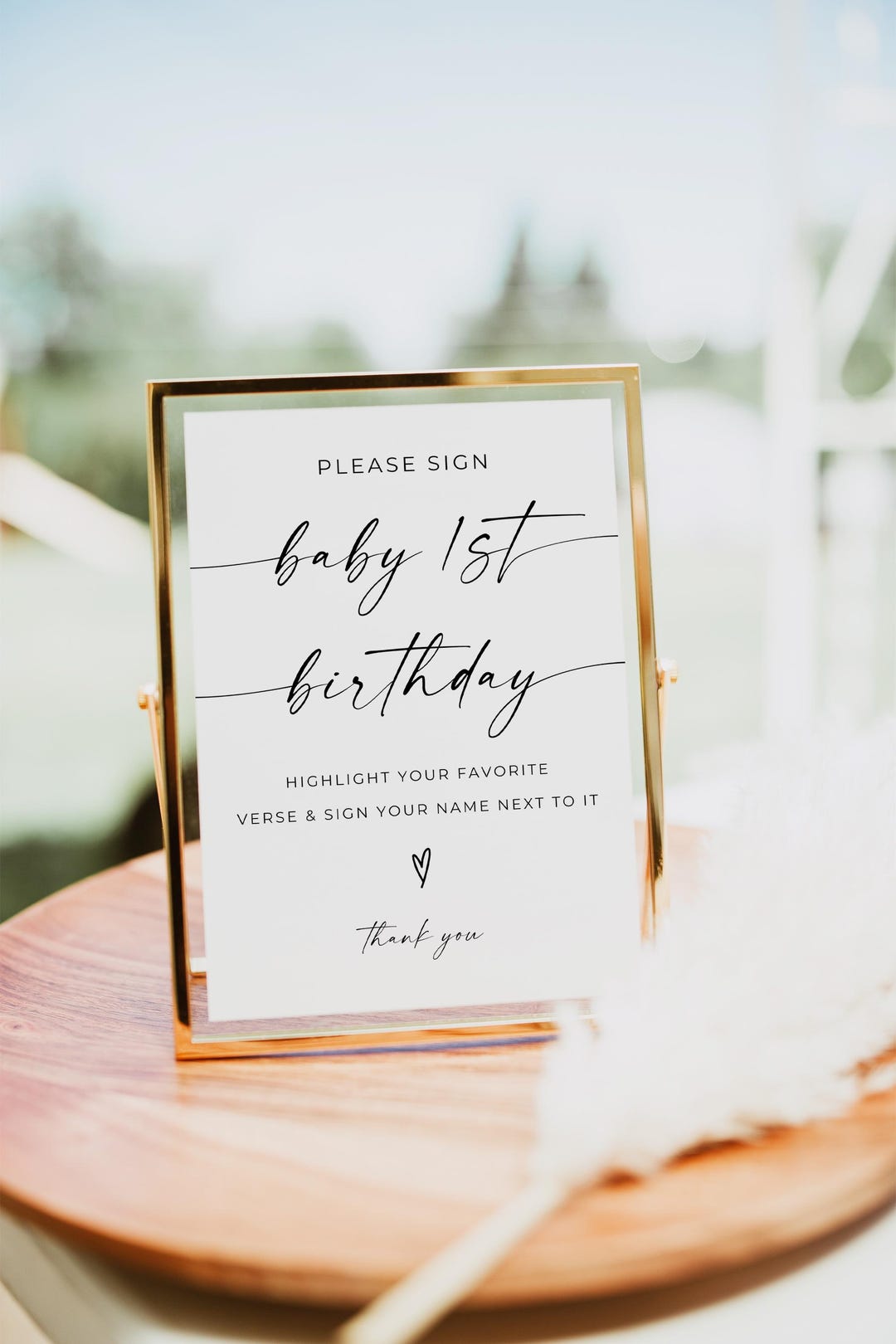 Baby's First Bible Signing Sign, Baby Shower Activity, Minimalist ...