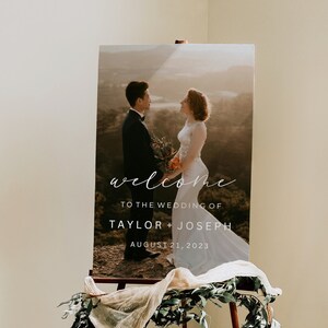 Welcome to Our Wedding Sign With Picture, Photo Wedding Welcome Sign ...