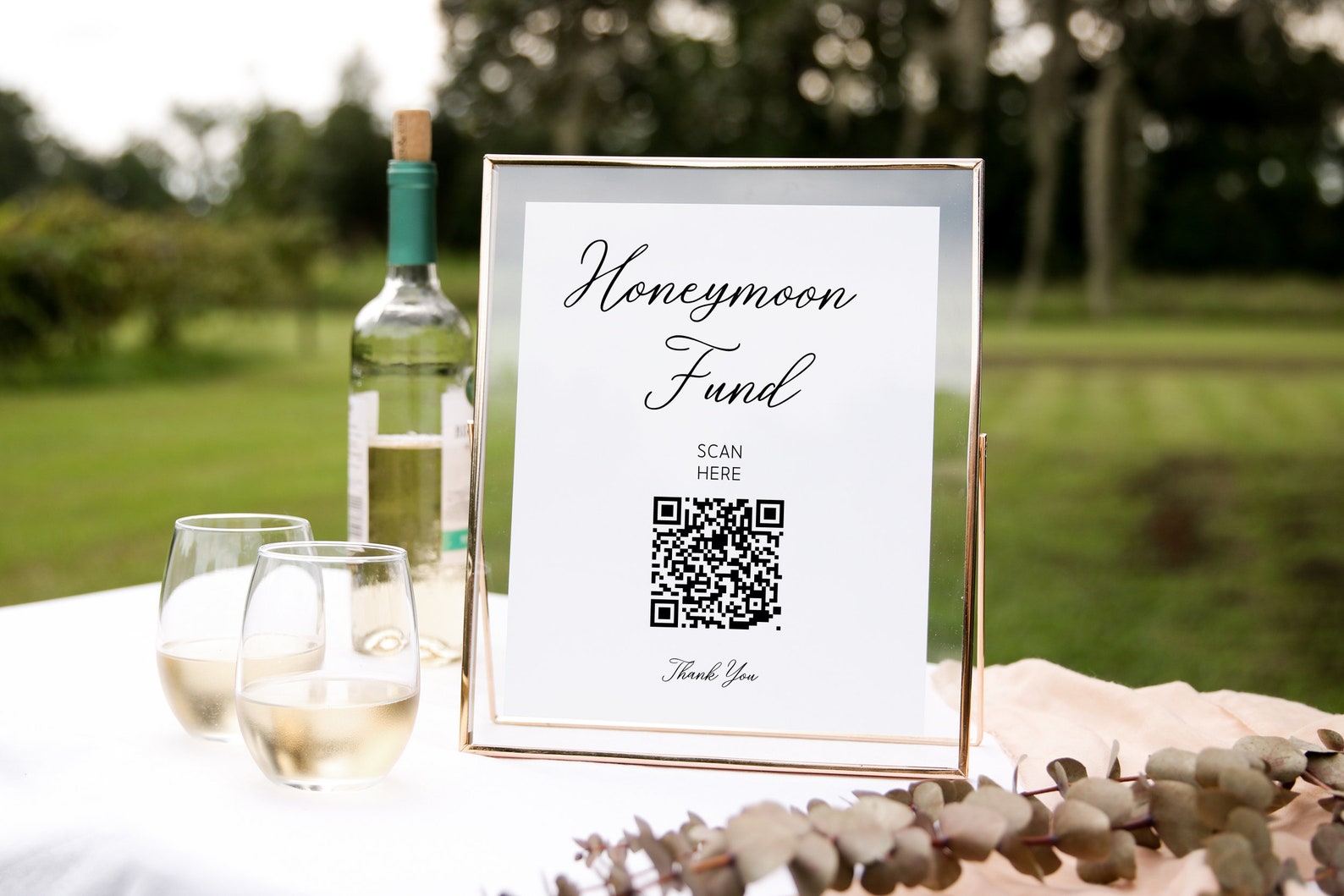 Wedding QR Code Honeymoon Sign Template Honeymoon Fund Sign Modern ...