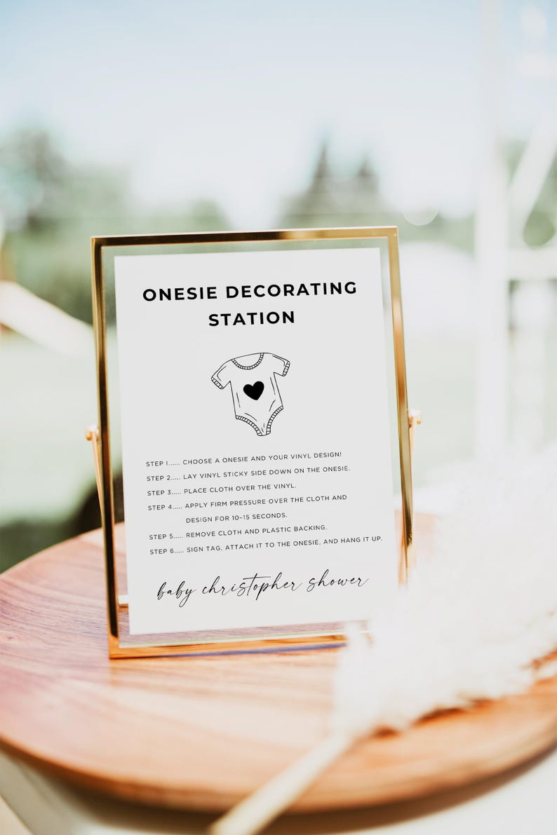 Onesie Decorating Station Sign, Decorate a Onesie, Baby Shower Activity ...