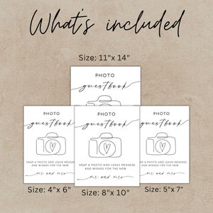 Polaroid Camera Guest Book Sign, Minimalist Photo Guestbook Sign ...