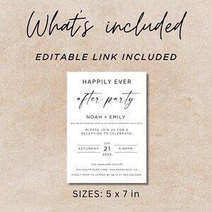 After Party Wedding Invite, Happily Ever After Party Invitation ...