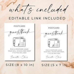 Guestbook Sign Postcard, Guest Book Wedding Sign, Unique Guest Book for ...