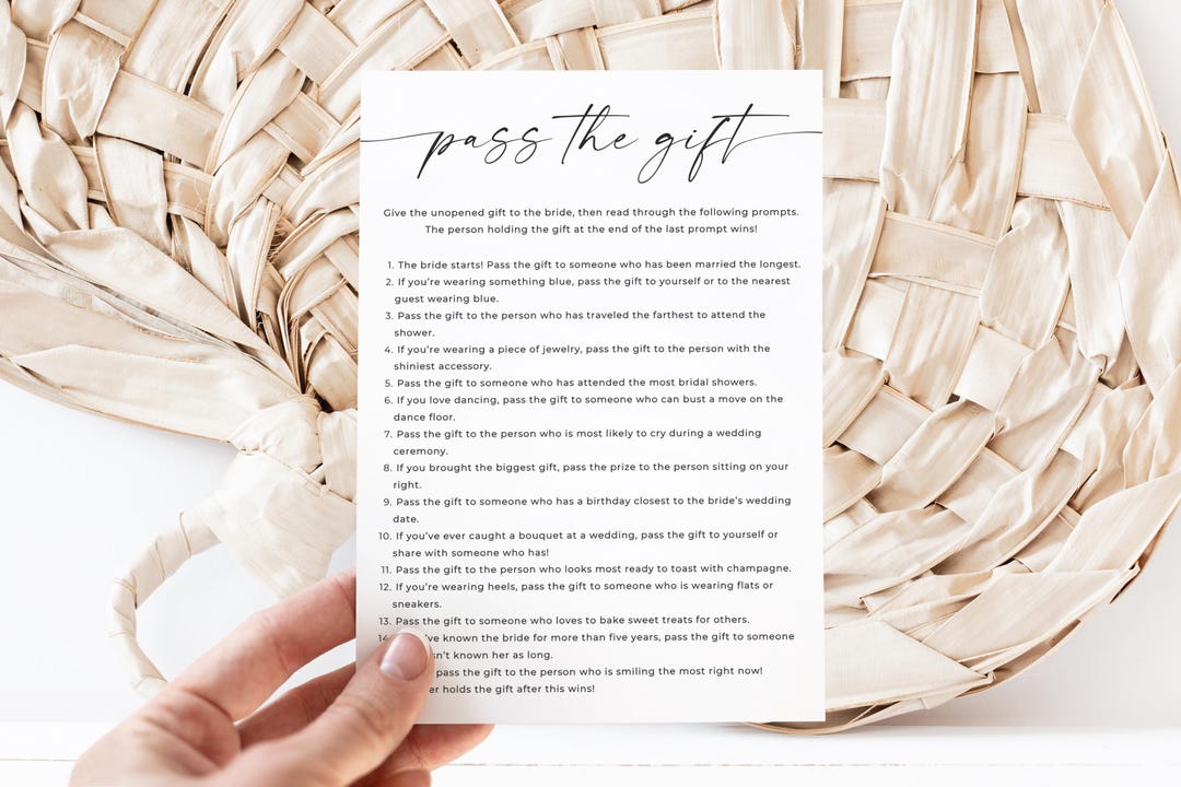Pass the Gift Shower Game, Bridal Shower Game, Pass the Gift Poem Game ...