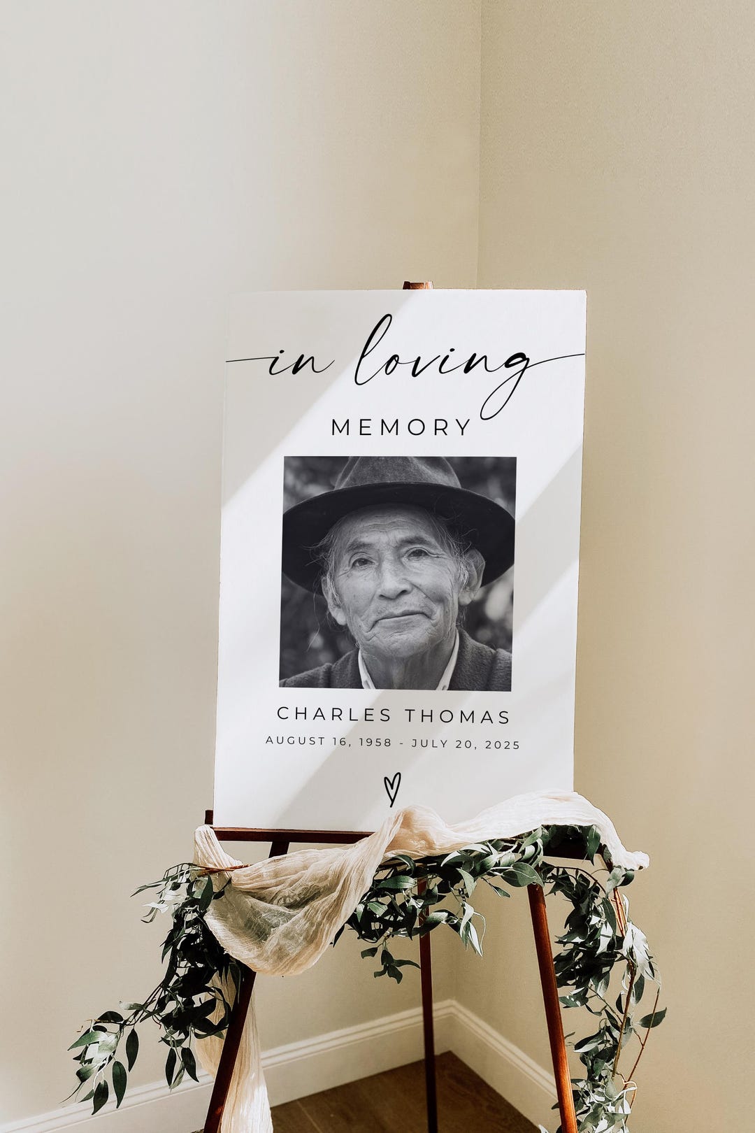 In Loving Memory With Photo Funeral Sign, Funeral Memorial Sign ...