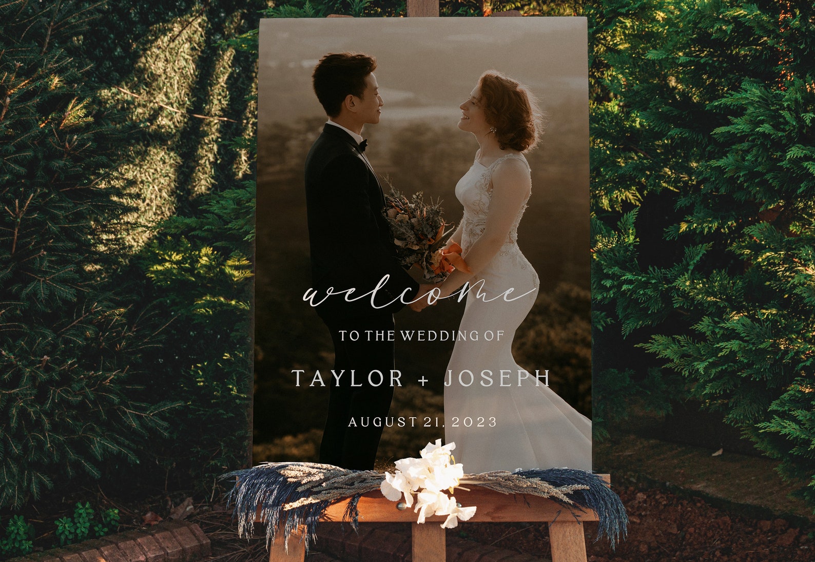 Welcome to Our Wedding Sign With Picture, Photo Wedding Welcome Sign ...