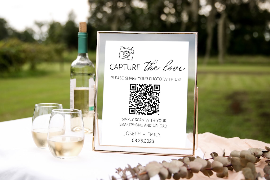 Wedding QR Code Sign Template Capture the Love QR Code Sign - Etsy