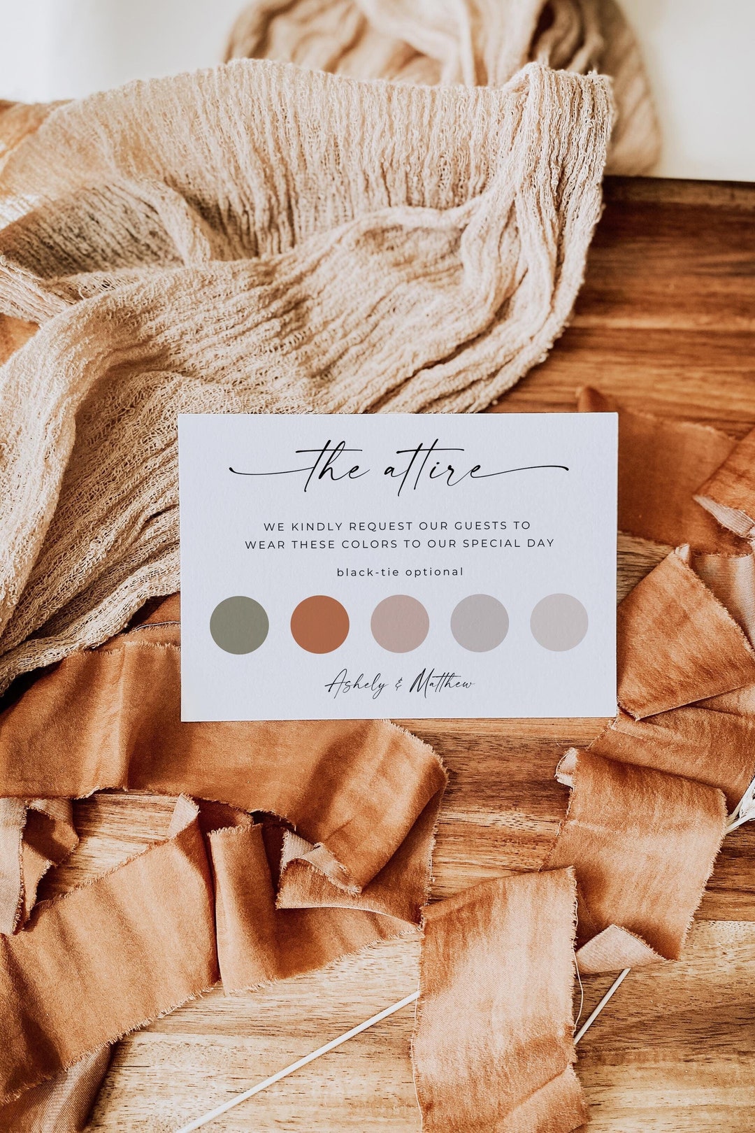 Wedding Attire Card Template, Wedding Guest Dress Code Card, Dress Code ...
