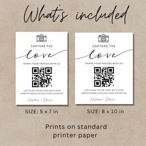 Capture the Love Wedding Sign, Wedding QR Code Signs, Wedding Photo ...