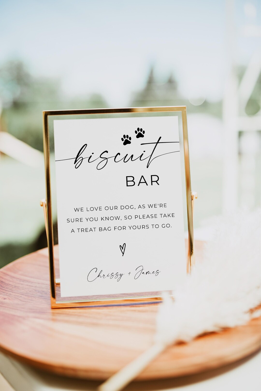 Biscuit Bar Wedding Sign: Dog Treat Favor, Editable Canva Template (5x7 ...