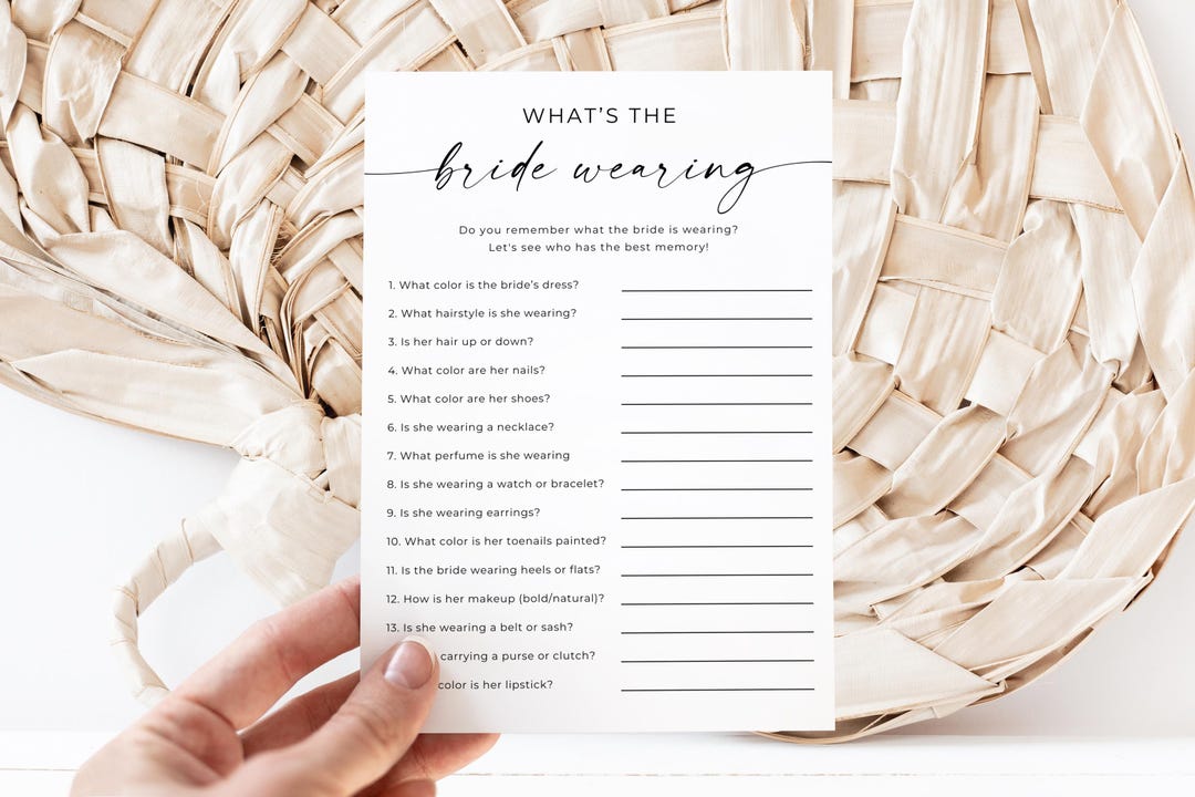 What is the Bride Wearing Game, Bridal Shower Games, Bride Wearing Game ...