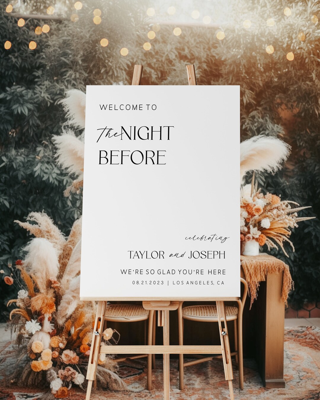 Rehearsal Dinner Welcome Sign Template, Wedding Rehearsal Dinner Sign ...