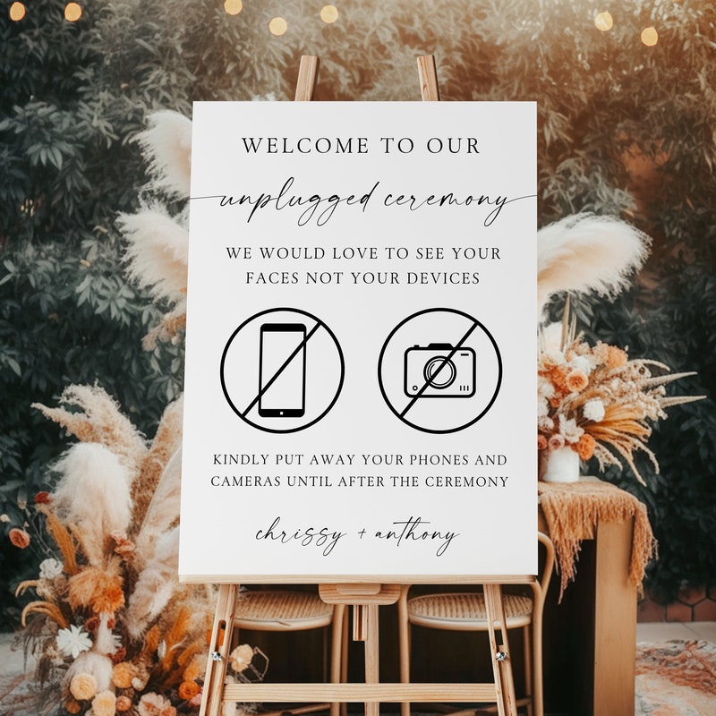 Unplugged Ceremony Sign - Etsy