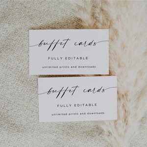 Minimalist Buffet Card Template, Modern Wedding Buffet Printable Card ...