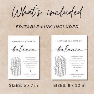 Jenga Guestbook Wedding Sign, Marriage is a Game of Balance Wedding ...