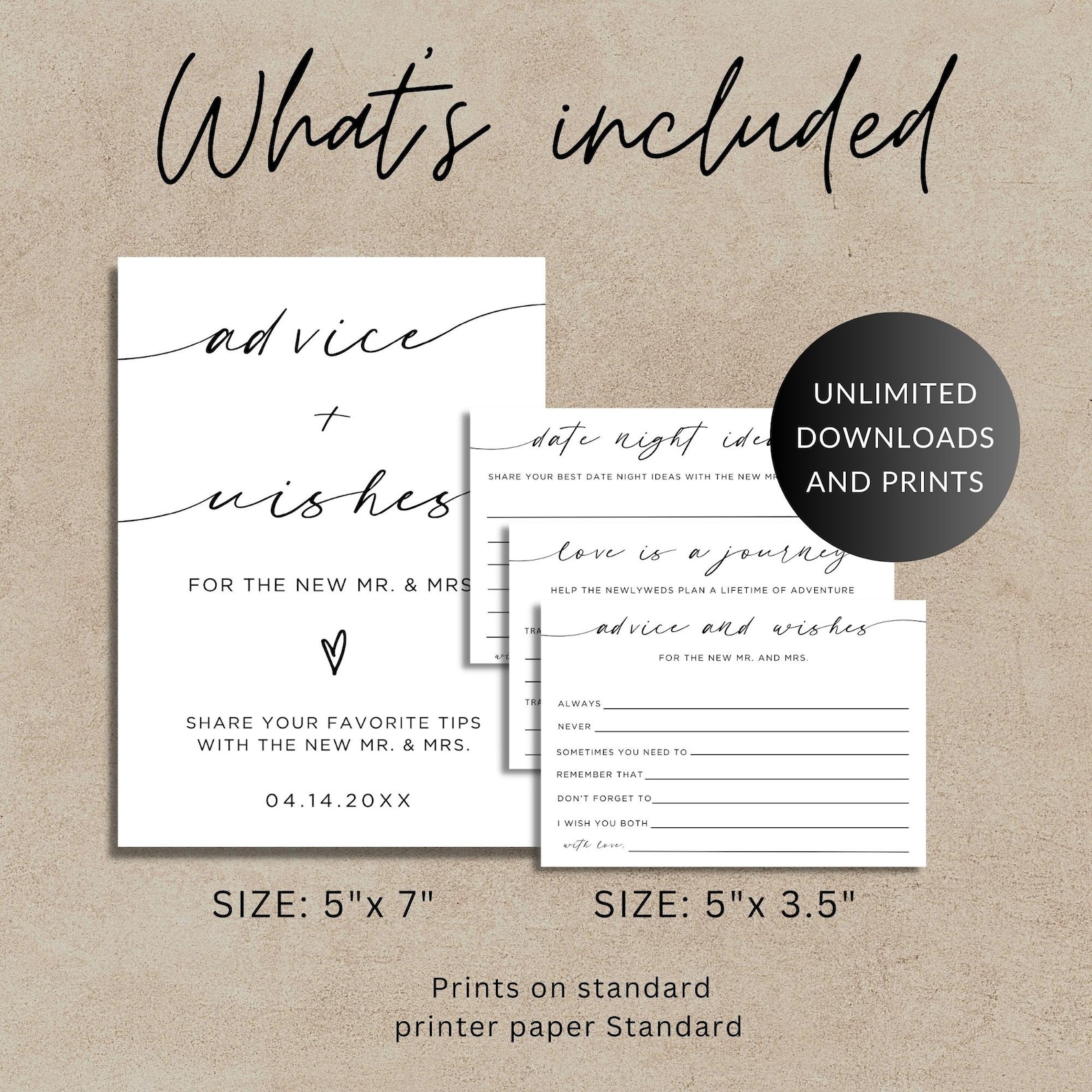 Wedding Advice and Wishes Cards, Advice and Wishes for Bride and Groom ...