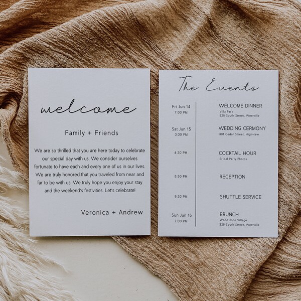 Wedding Welcome Note - Etsy