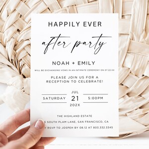 After Party Wedding Invite, Happily Ever After Party Invitation ...