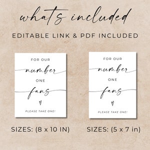 Wedding Sign for Fans, for Our Number One Fans Sign Template ...