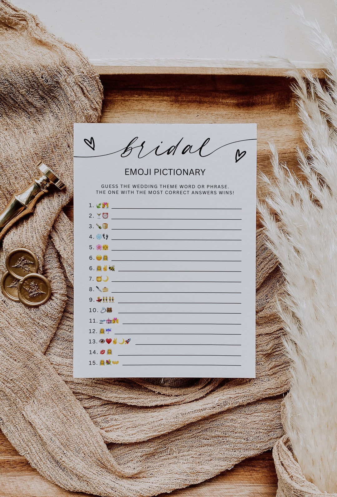 Emoji Pictionary Bridal Shower Answers, Minimalist Bridal Party Games ...