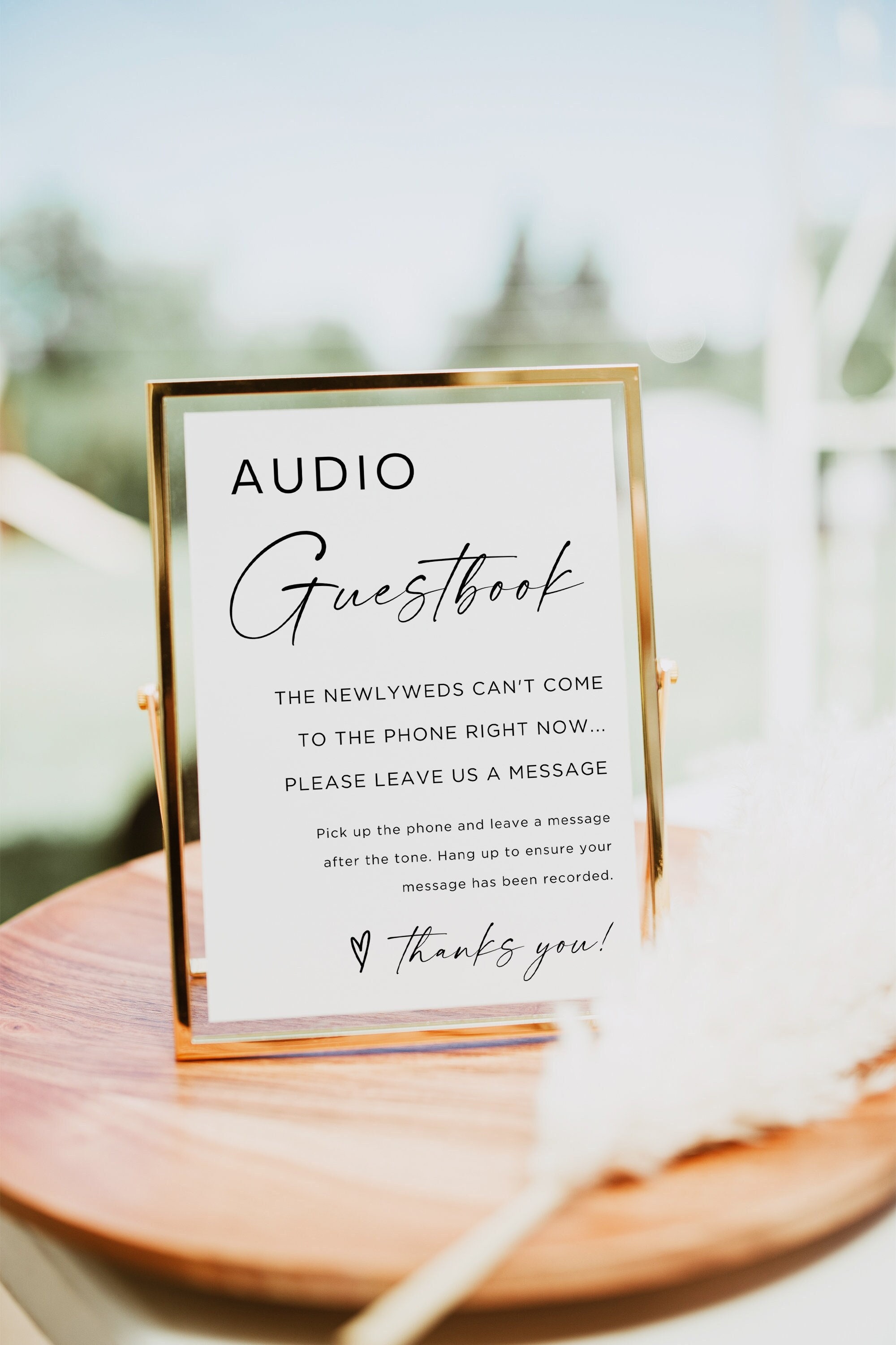 Minimalist Audio Guestbook Sign Template, Modern Guestbook Wedding Sign ...