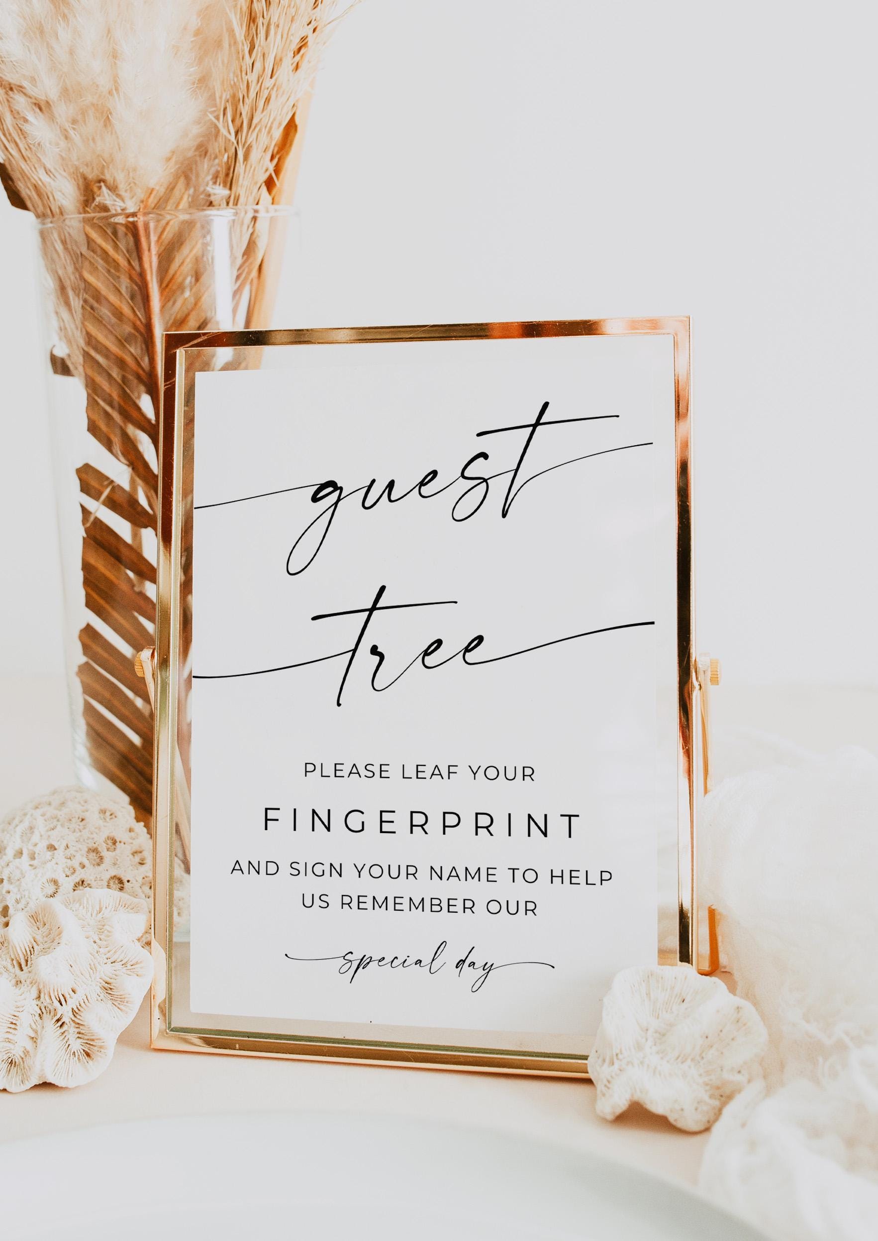 Fingerprint Guest Tree Sign, Wedding Thumbprint Guestbook Sign, Wedding ...