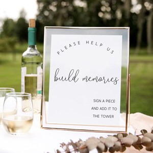 Building Blocks Sign Template Wedding | Building Memories | Jenga ...