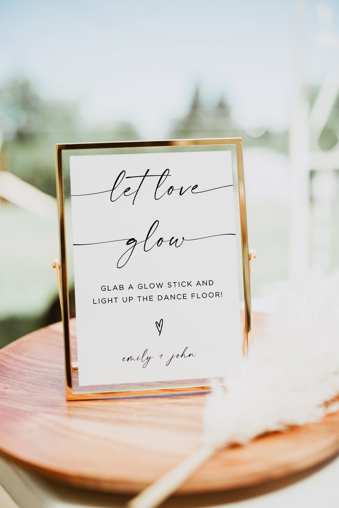 Glow Stick Wedding Sign, Glow Stick Send off Sign, Let Love Glow Sign ...