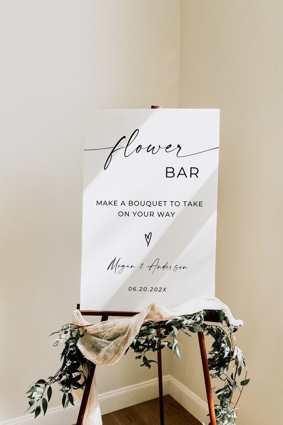 Bridal Shower Flower Bar Sign, Build Your Bouquet Bar Sign, Minimalist ...