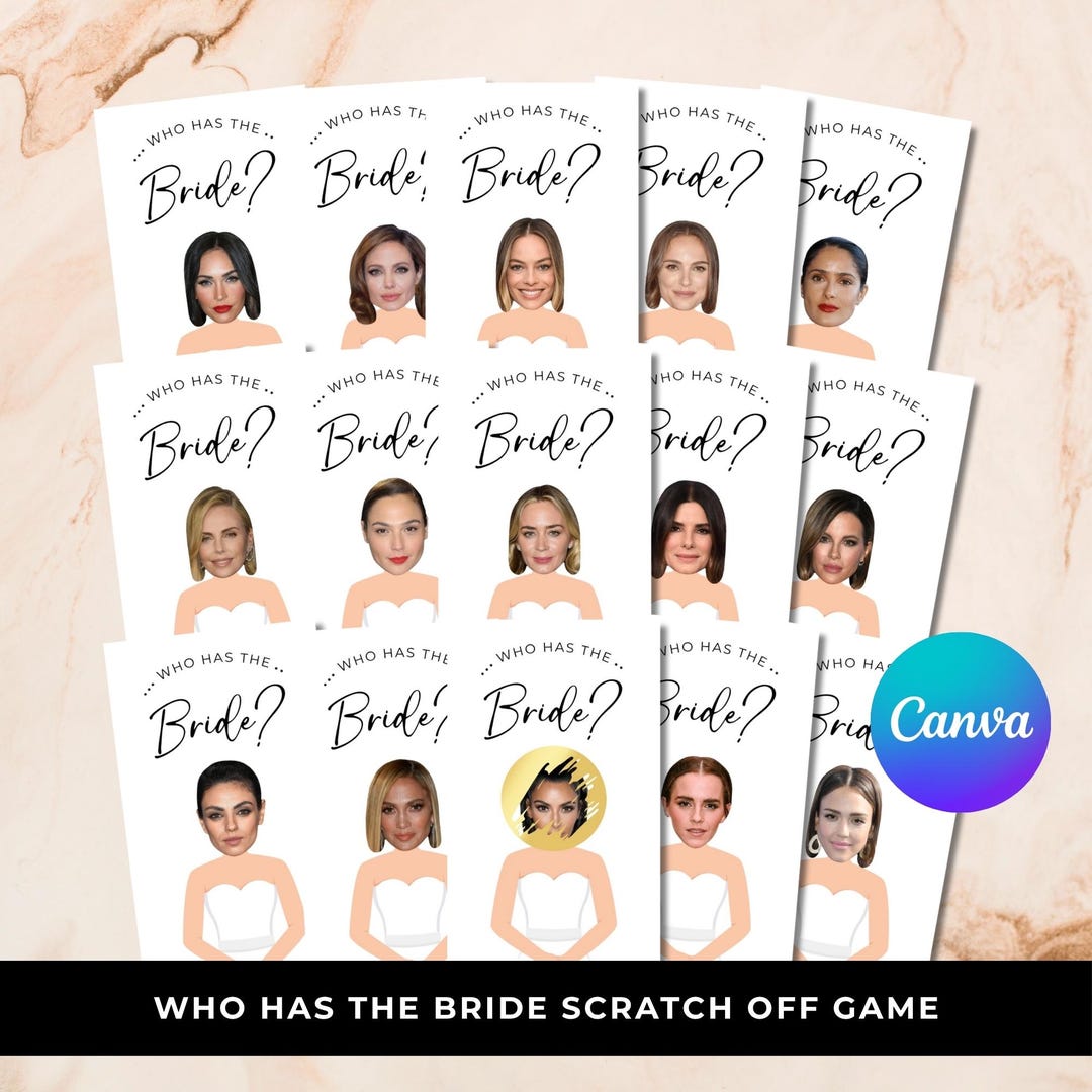 Celebrity Who Has the Bride Game, Scratch-off Find the Bride ...