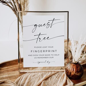 Fingerprint Guest Tree Sign, Wedding Thumbprint Guestbook Sign, Wedding ...