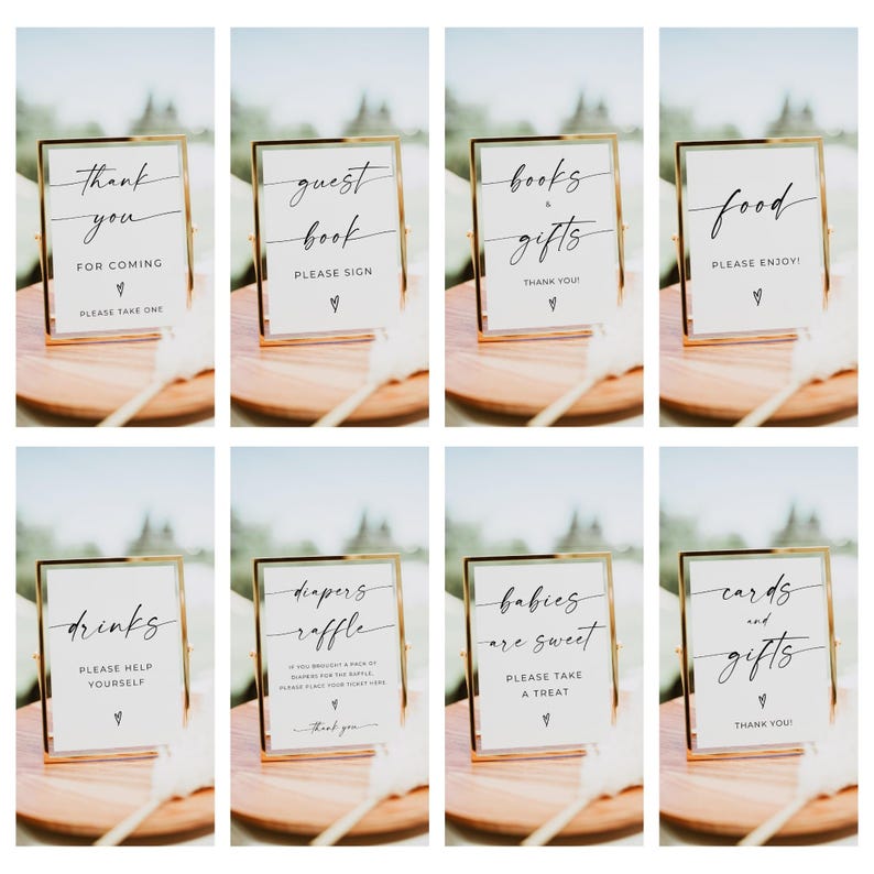 Baby Shower Sign Bundle, Baby Shower Game Printable, Baby Shower Table ...