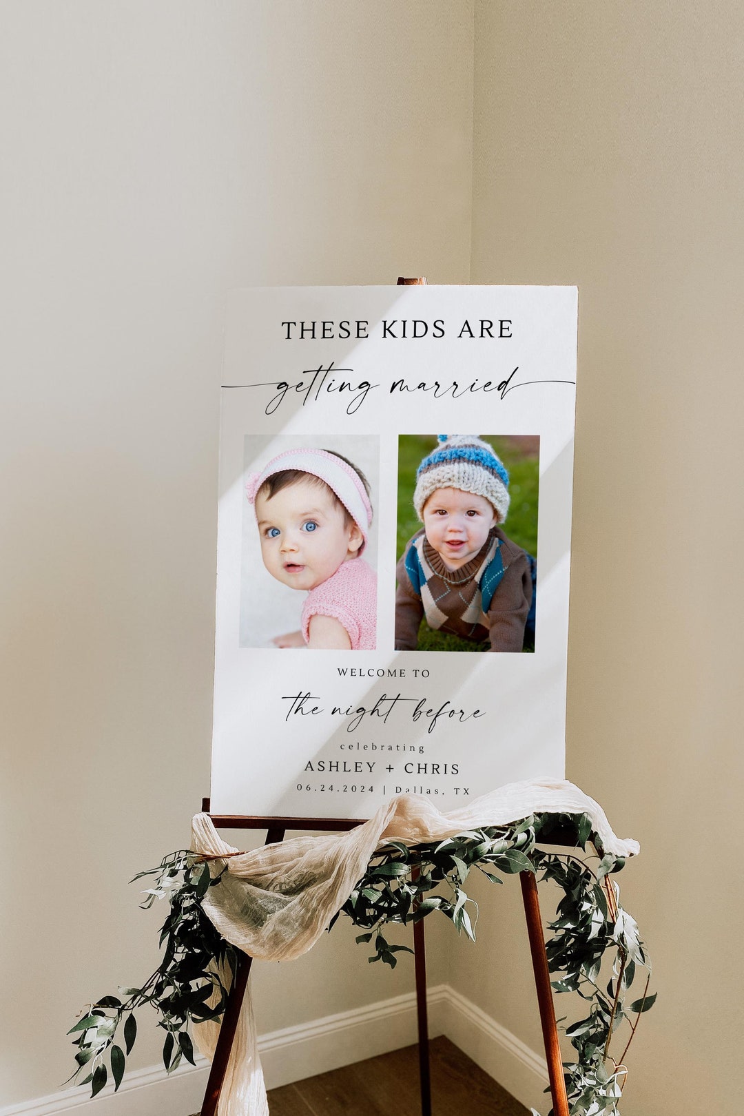 The Night Before Welcome Sign With Photo, These Kids Are Getting ...