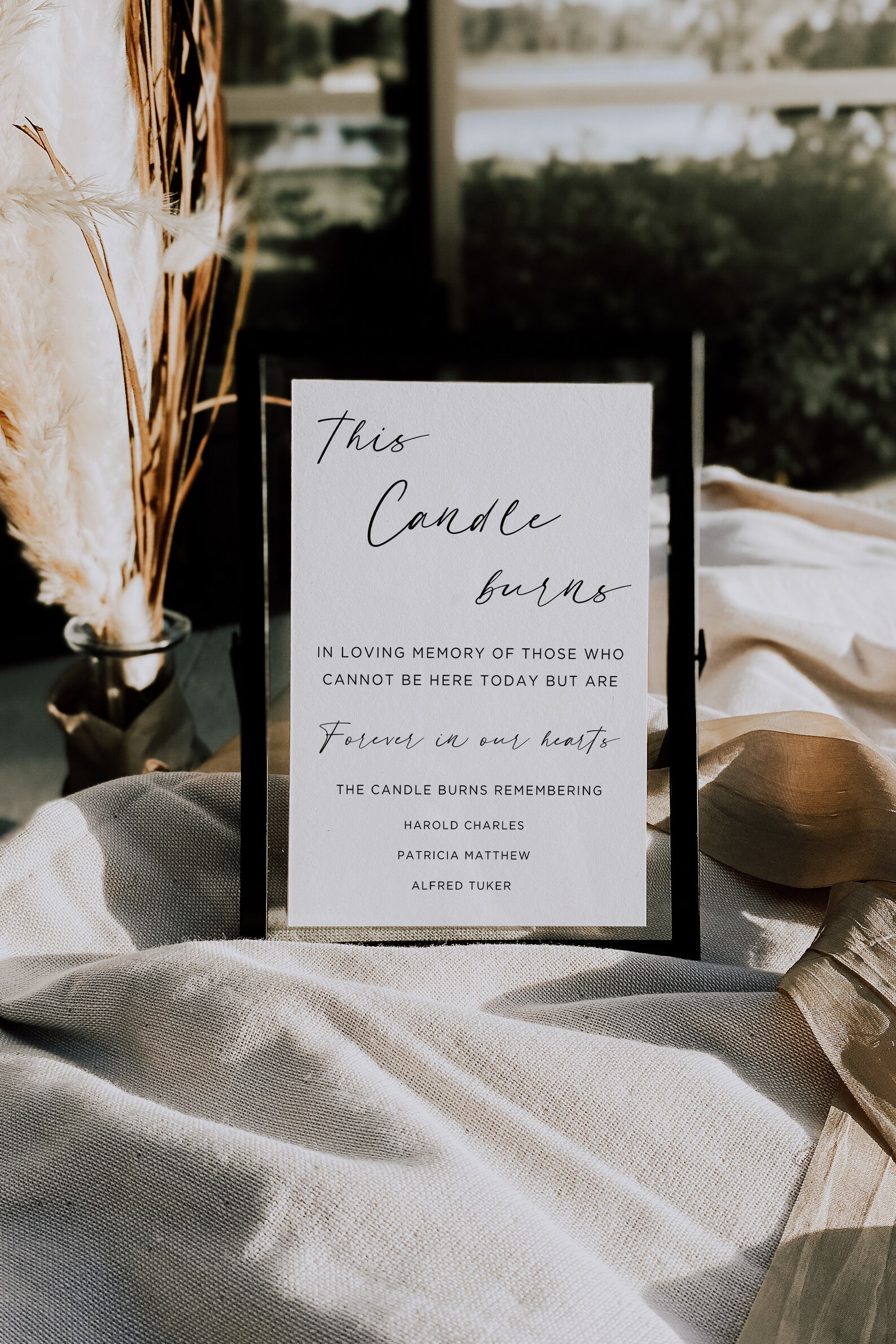 This Candle Burns Memorial Sign, in Loving Memory Sign Template, Modern ...